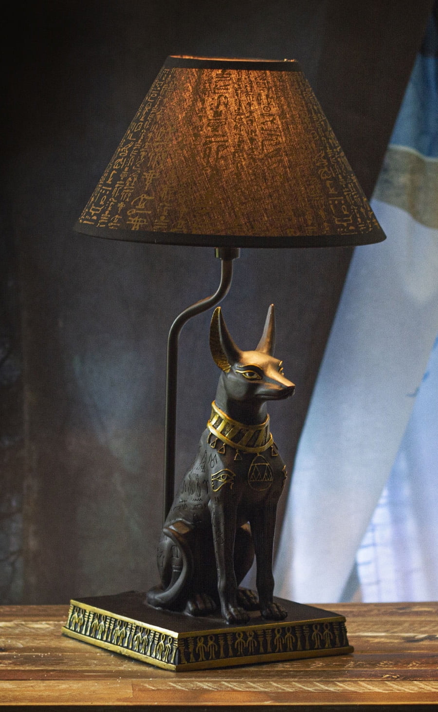 Black Gold Egyptian God Of Afterlife Death And Mummies Anubis Table ...