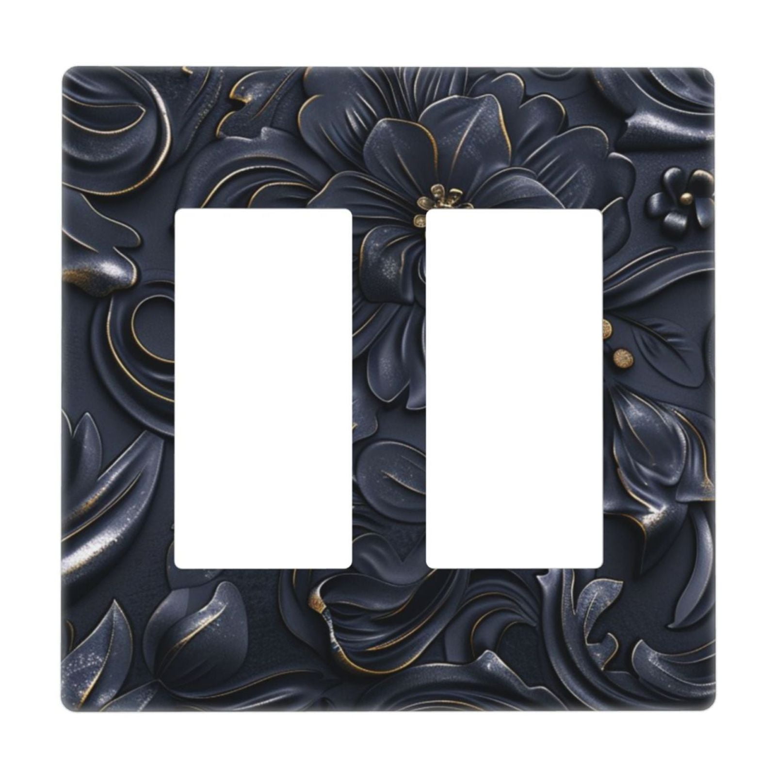Black Gold Embossed Light Switch Cover Decorative Switch Plates and ...