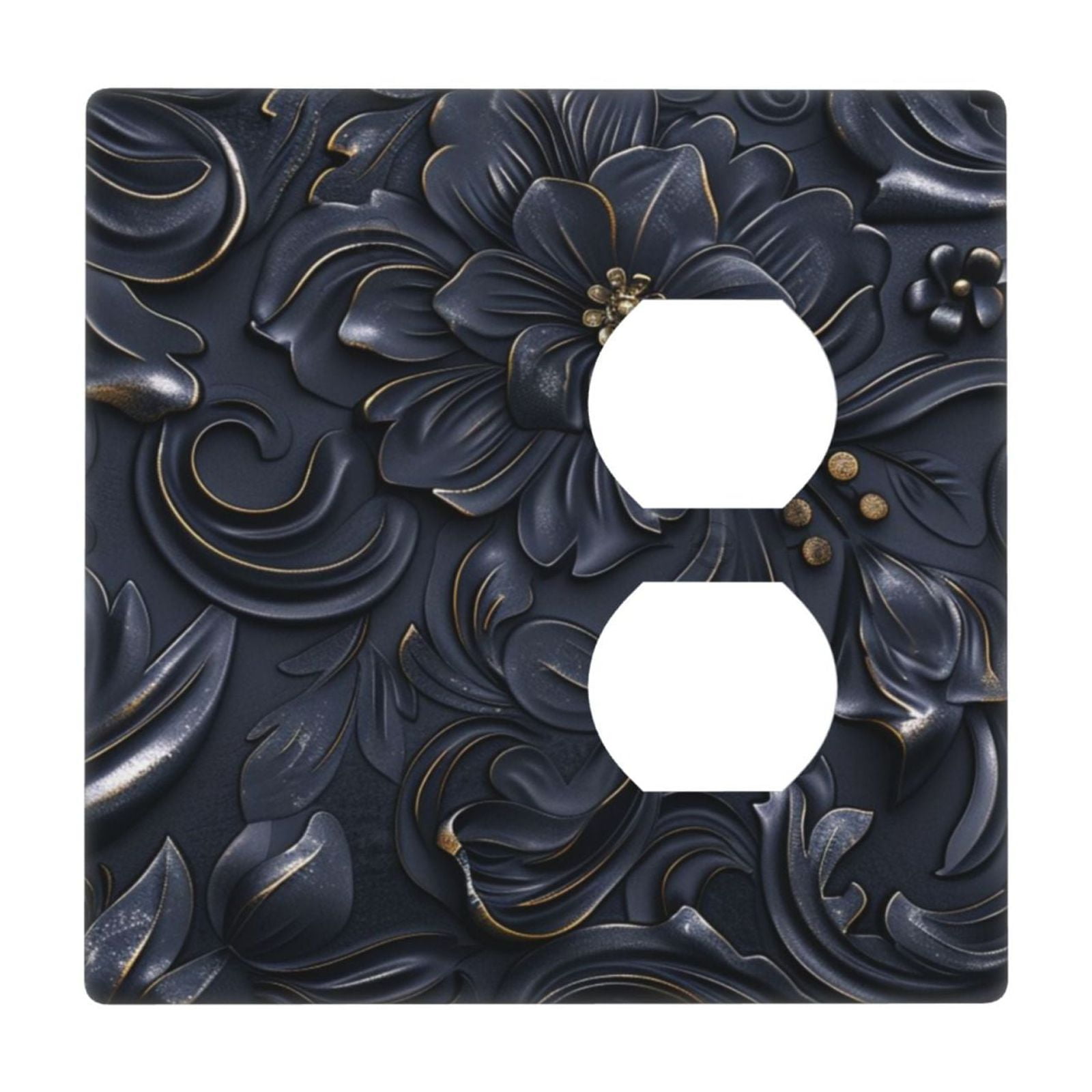 Black Gold Embossed Light Switch Cover Decorative Switch Plates and ...