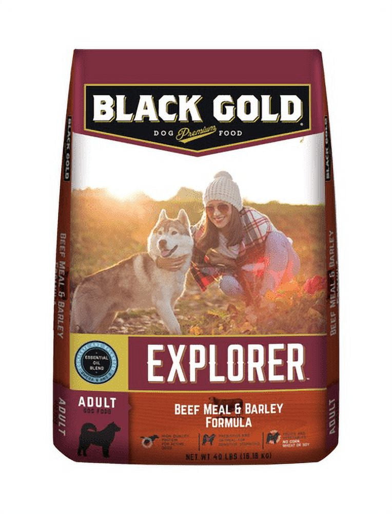 Black Gold Explorer Beef Meal & Barley Formula Dry Dog Food (Pack of 14 ...