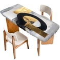 Black And Gold Fitted Rectangle Tablecloth 32" x 96" round Watercolor ...