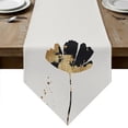 Black Gold Flower Table Runner Linen Burlap Table Runner 72 Inches Long ...