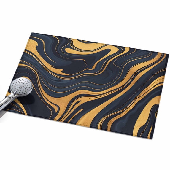Black Gold Front Door Rugs 2x3ft Marble Textures Abstract Art Modern ...