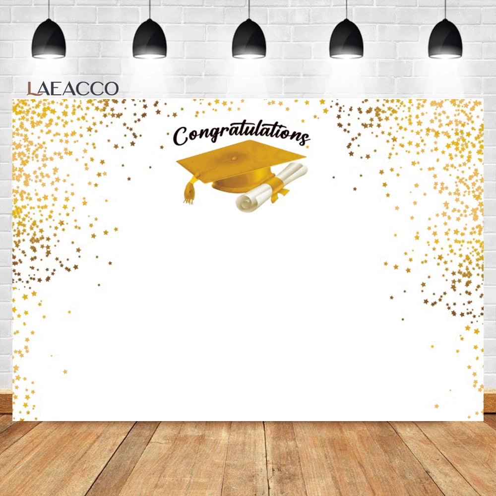 Black Gold Glitter Bokeh Balloon Graduation Party Background 2024 ...