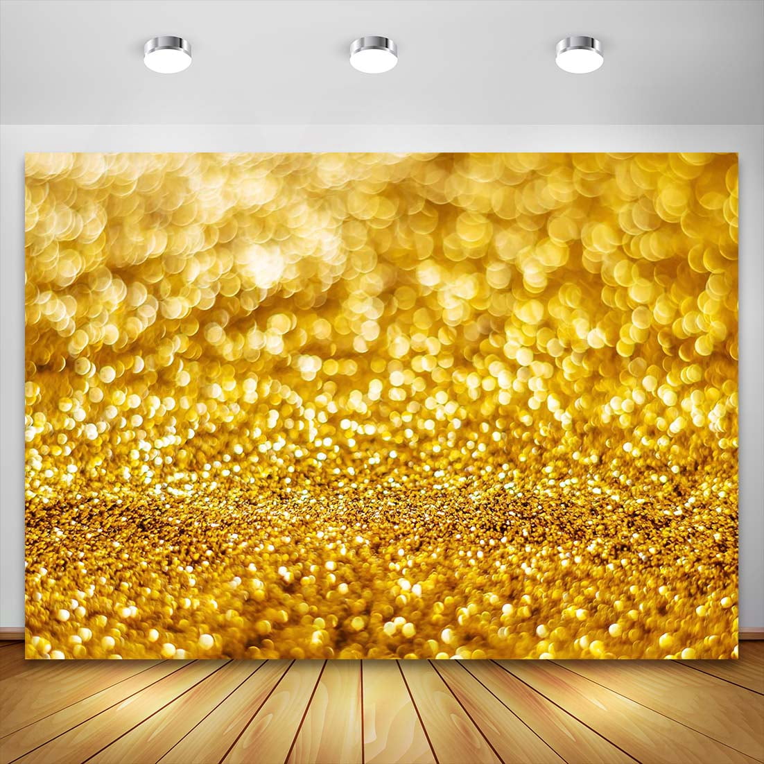 Black Gold Glitters Light Bokeh Birthday Party Photography Backdrop ...