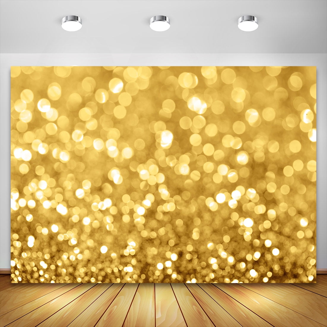 Black Gold Glitters Light Bokeh Birthday Party Photography Backdrop ...