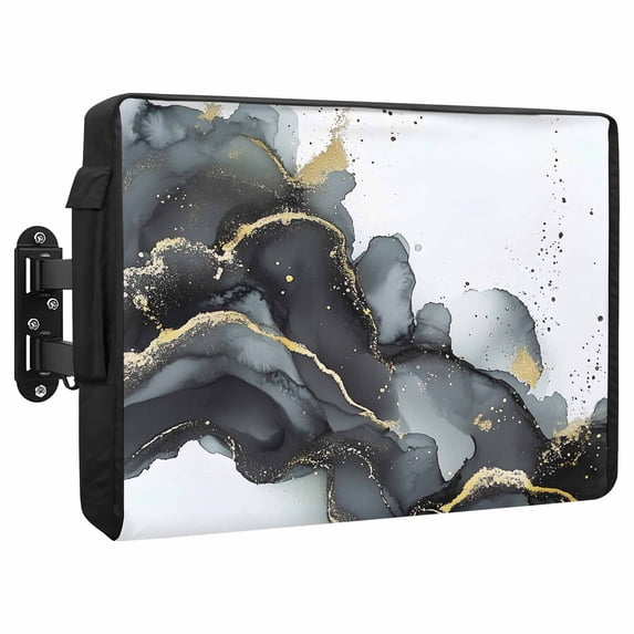 Black Gold Gradient Outdoor TV Cover 80 to 85 Inch Abstract Marble ...