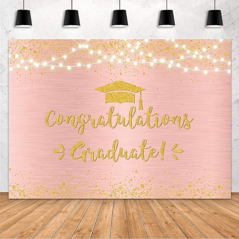 Black and Gold Graduation Backdrop Class of 2024 Graduation Party ...