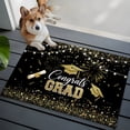 Black Gold Graduation Cap Washable Entry Rug 2x3 Graduates Celebration ...