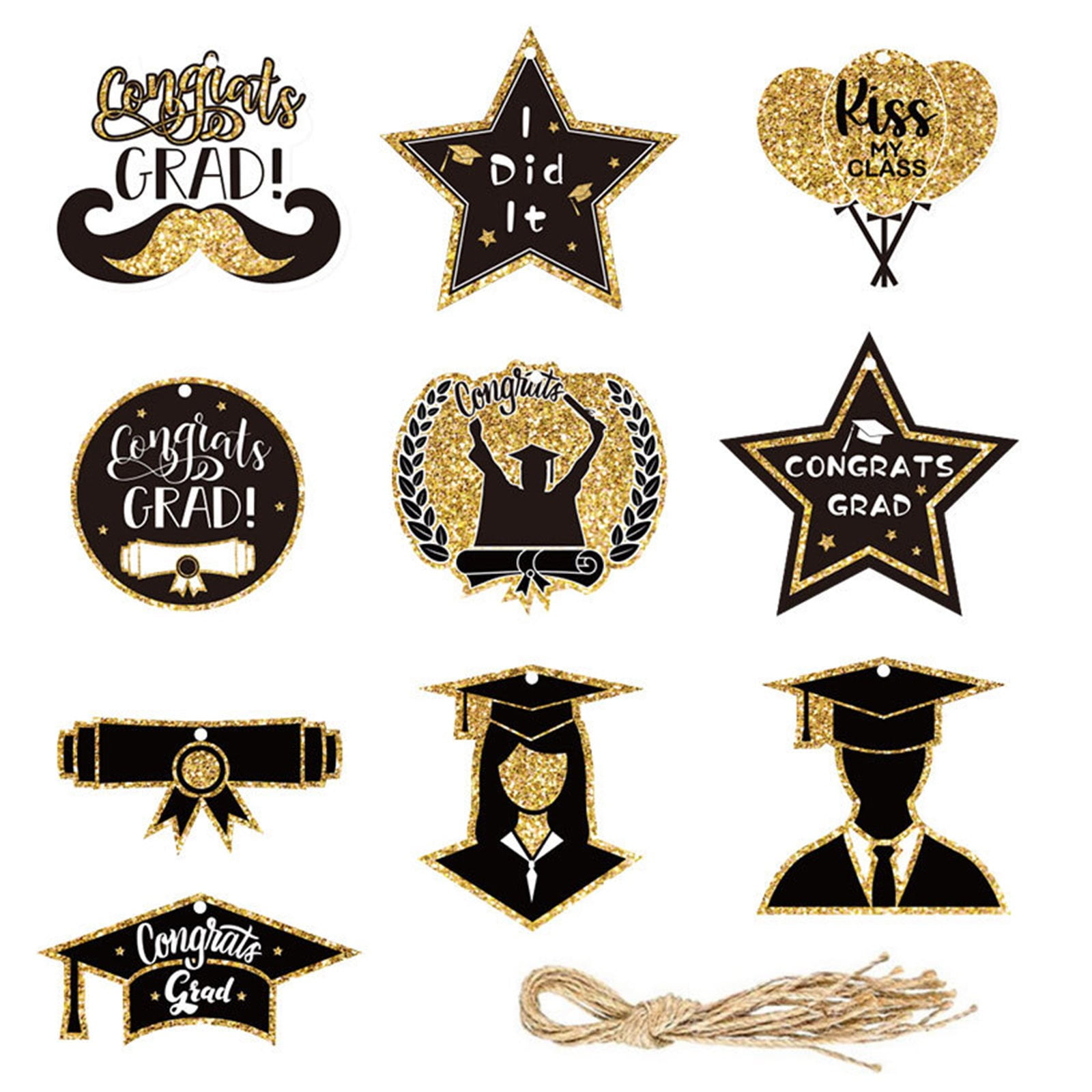 Black and Gold Graduation Decorations 2025, Graduation Decorations ...