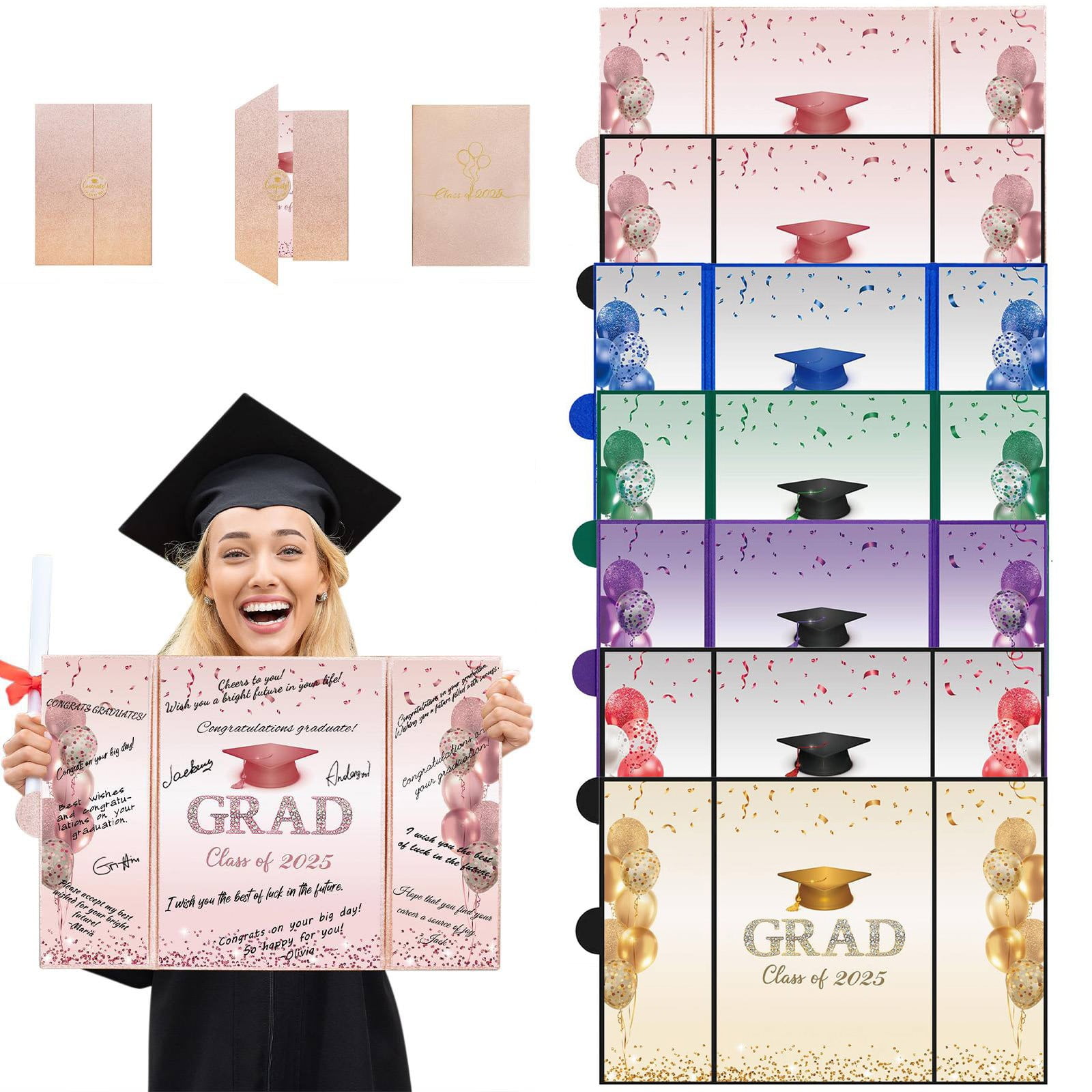 Black And Gold Graduation Decorations Class Of 2025, Graduation Guest ...