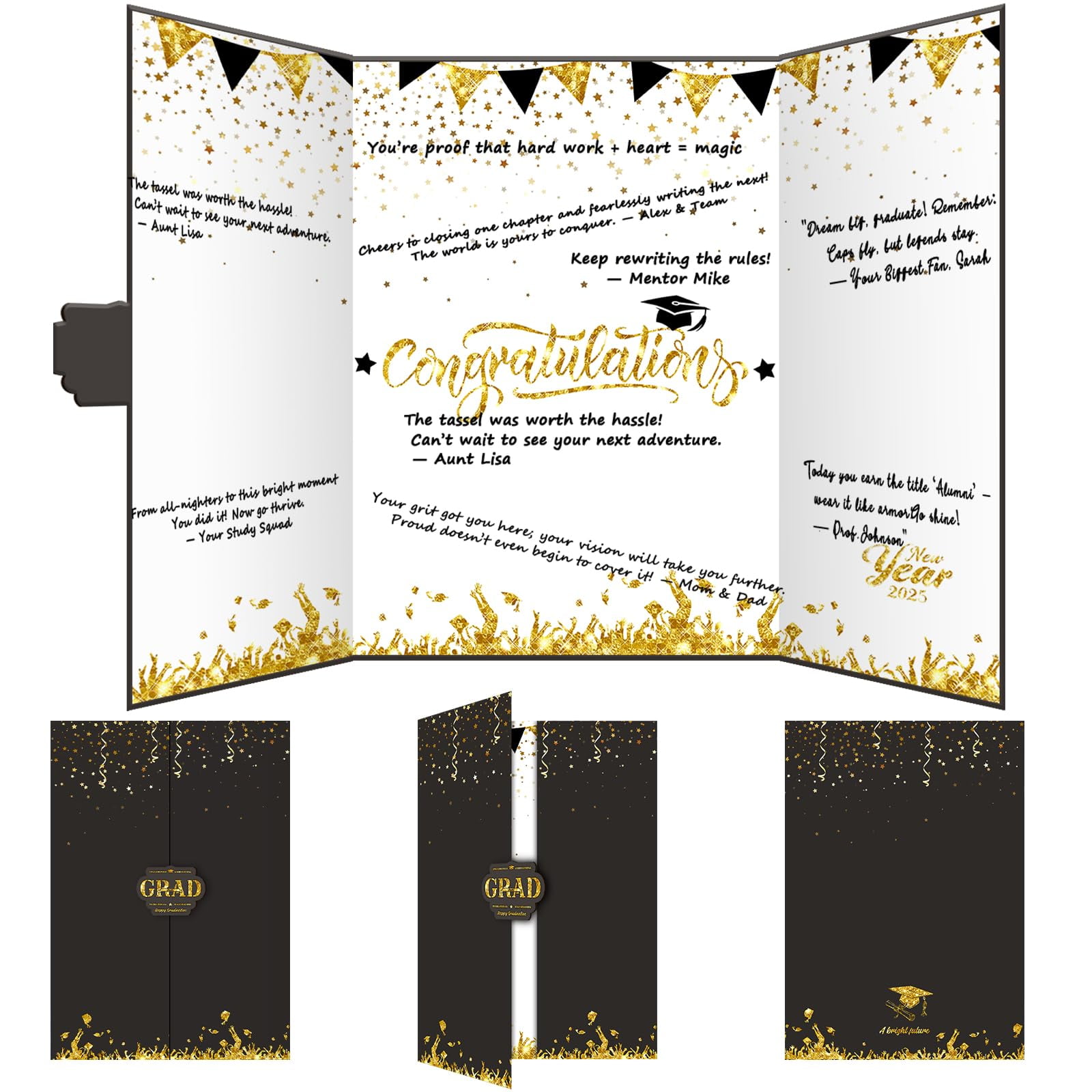 Black Gold Graduation Party OIF8 Decorations Class of 2025 Graduate ...