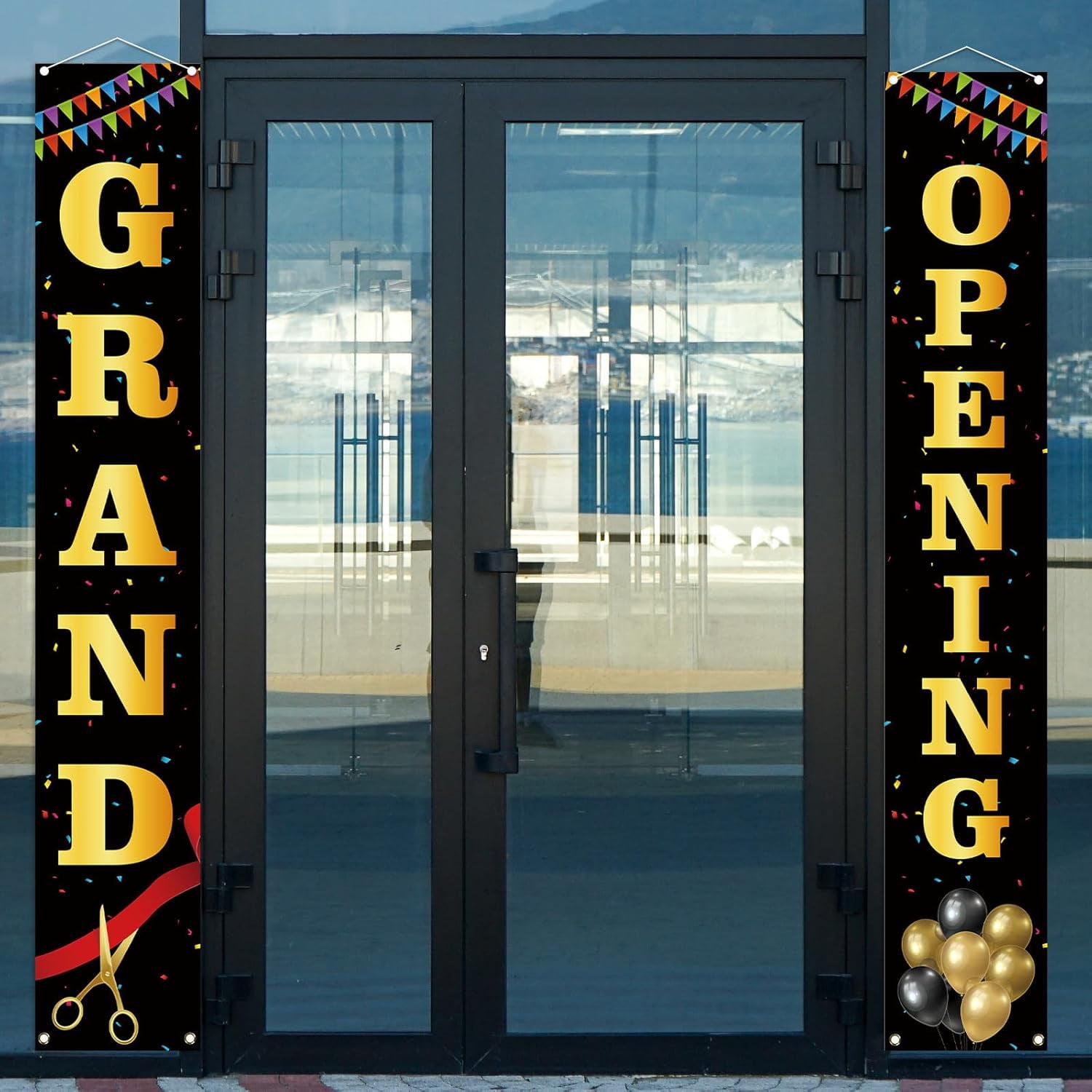 Black and Gold Grand Opening Decorations Outdoor Grand Opening Porch ...
