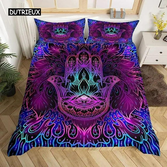 Black Gold Hamsa Hand Duvet Cover Set Luxury Gold Hand of Fatima ...