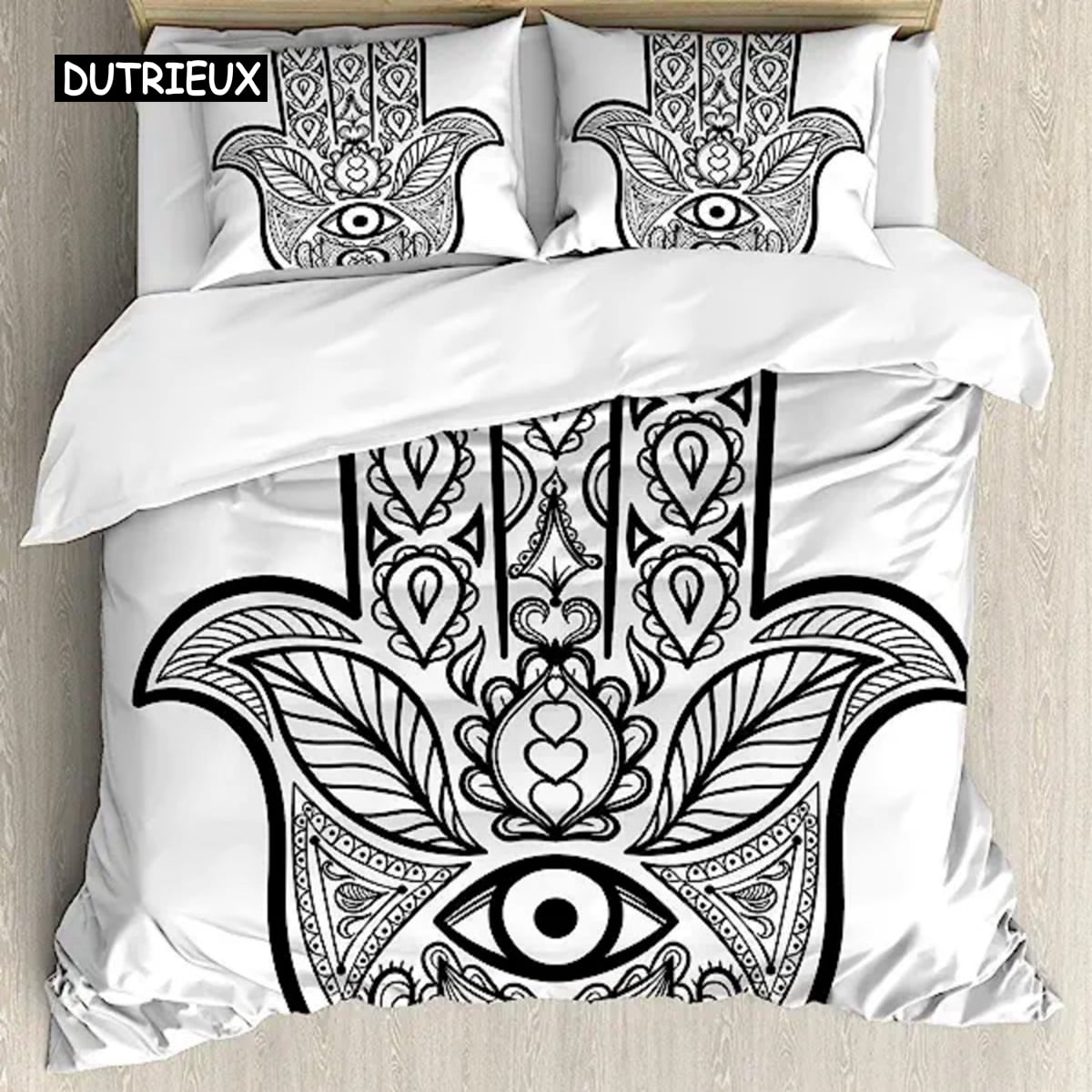 Black Gold Hamsa Hand Duvet Cover Set Luxury Gold Hand of Fatima ...