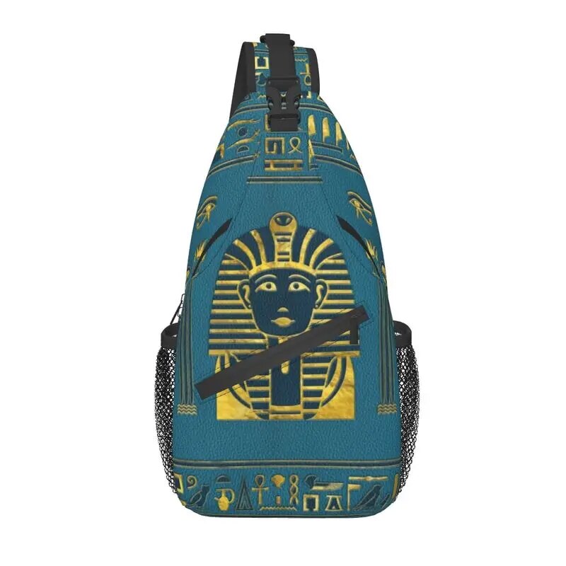 Black Gold Hieroglyphics Sling Crossbody Chest Bag Men Cool Ancient ...