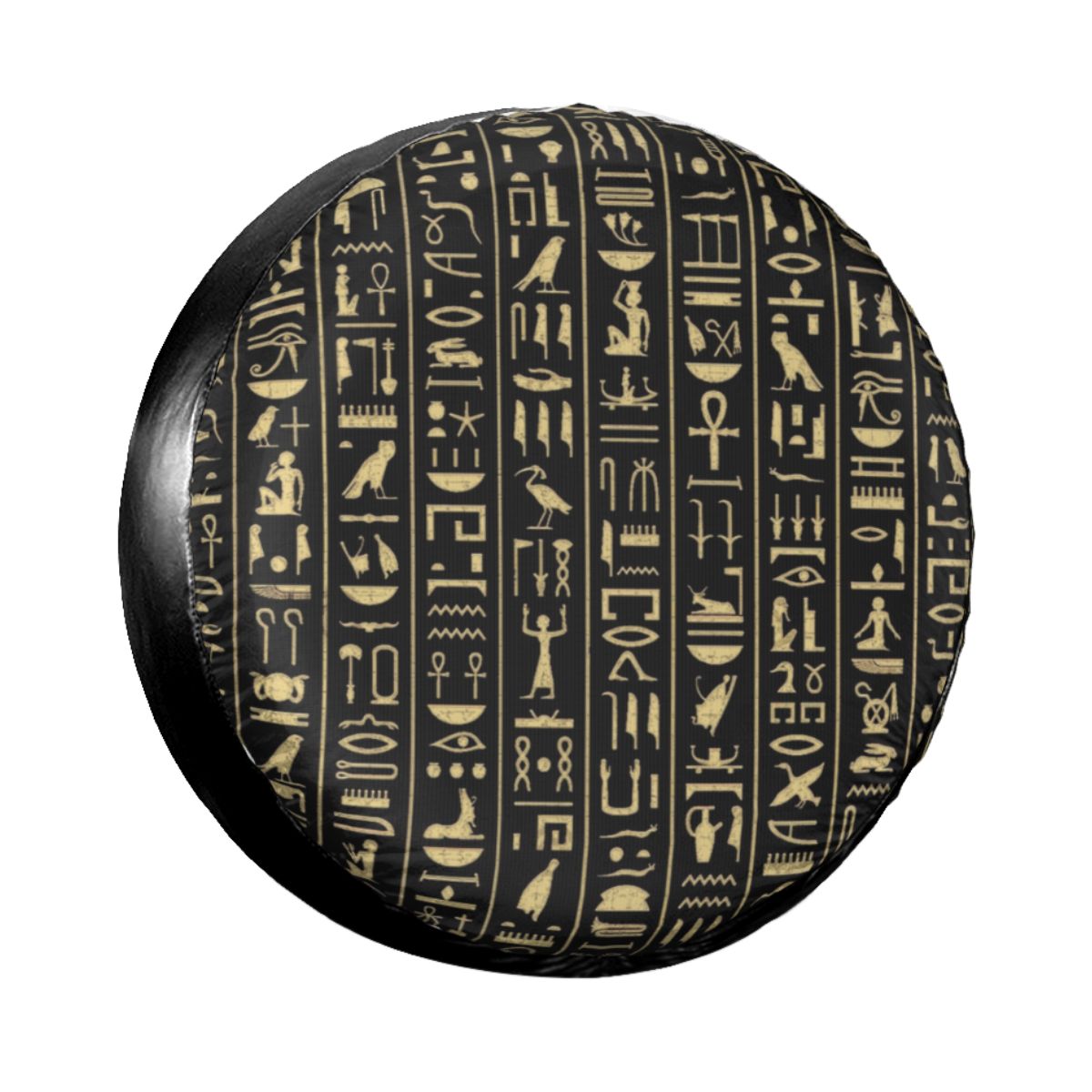 Black Gold Hieroglyphics Spare Tire Cover Bag Pouch for Hummer Ancient ...
