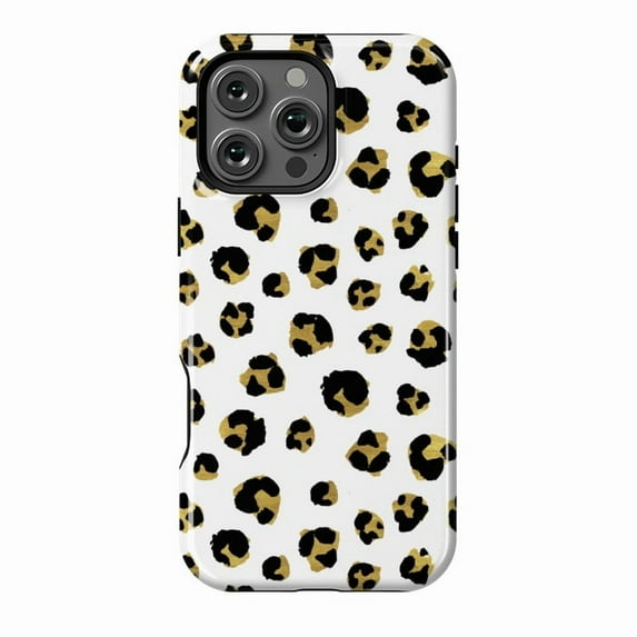Black Gold Leopard Animal Print Illustration iPhone Case 17 16 15 14 13 ...