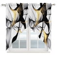 Black Gold Line Swag Curtain Valance for Window 2 Panels Abstract ...