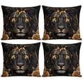 Black Gold Lion Prints Throw Pillow Covers 18 x 18 Inch Pillow Covers ...