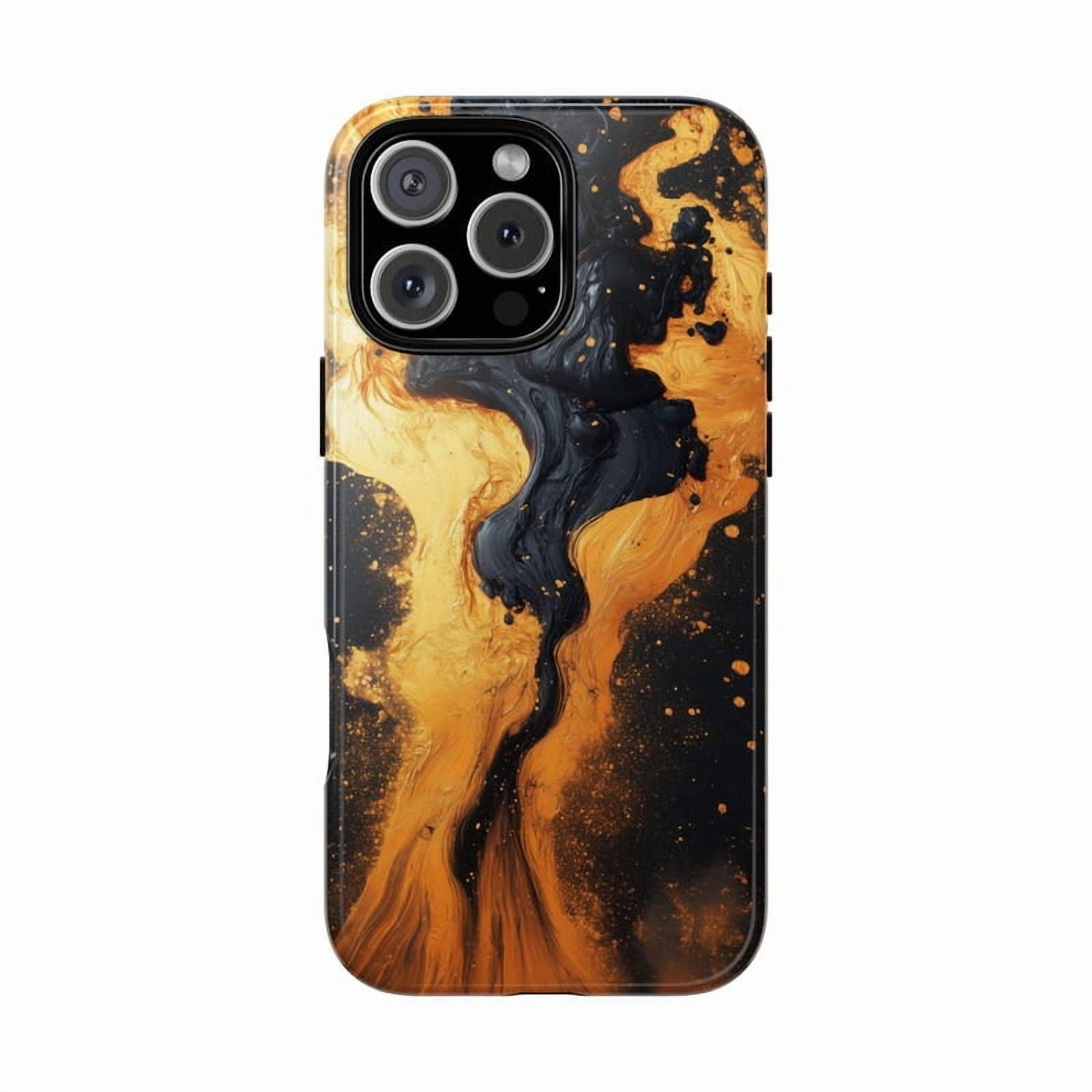 Black & Gold Liquid Abstract Hydro Dip Phone Case for iPhone 11,12,13 ...