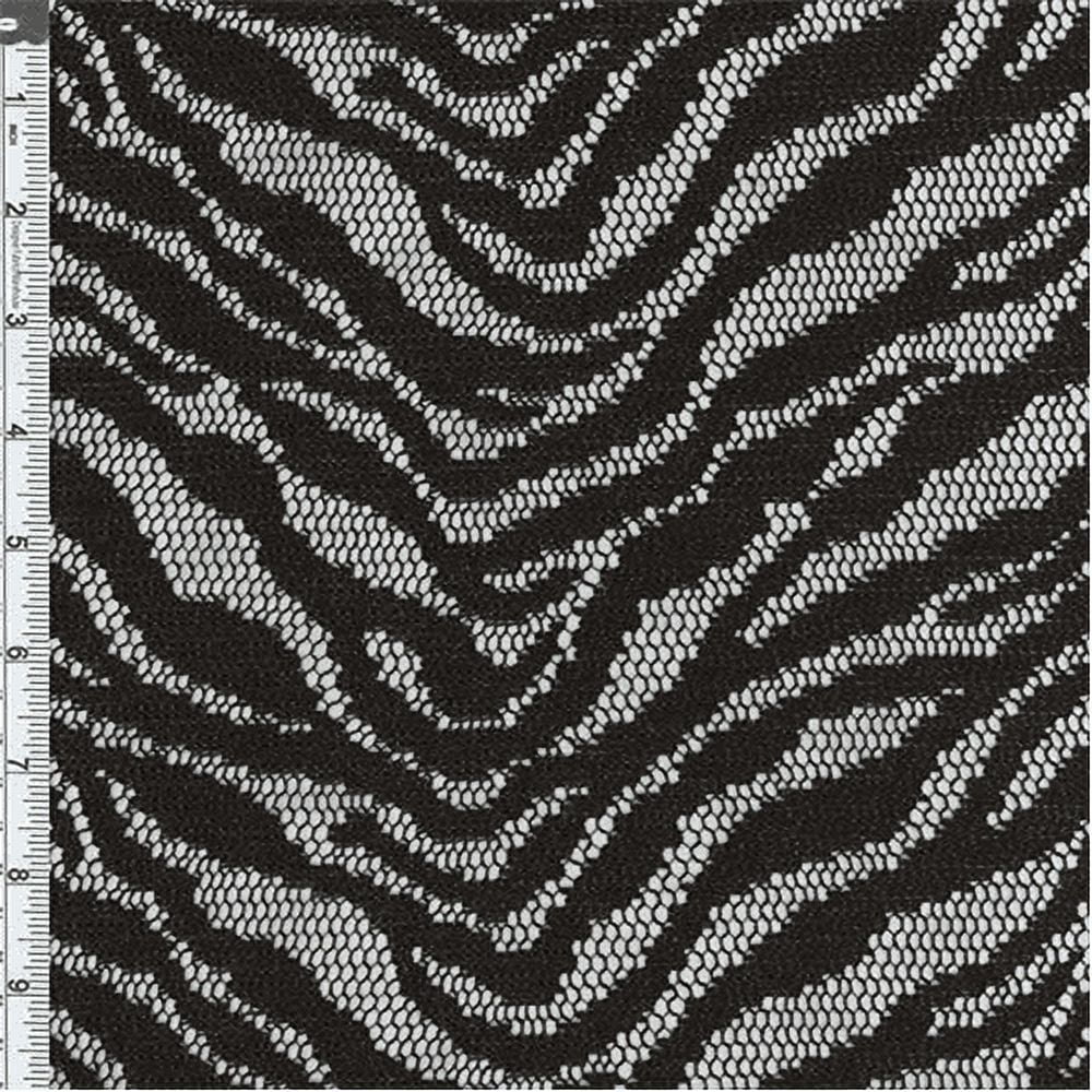 Black/Gold Lurex Sparkle Zebra Lace Knit, Fabric Sold By the Yard ...