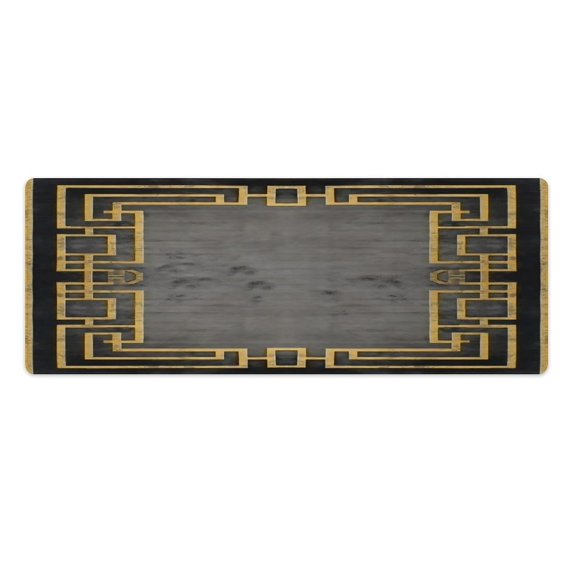 Black Gold Marble 2 PCS Anti Fatigue Rugs Pvc Non Skid Waterproof Floor ...