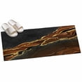 Black Gold Marble Area Rug, Brown Luxury Modern Abstract Wave Texture ...