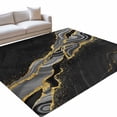 Black Gold Marble Area Rug, Grey Luxury Modern Abstract Wave Texture ...