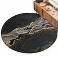 Black Gold Marble Area Rug, Grey Luxury Modern Abstract Wave Texture ...