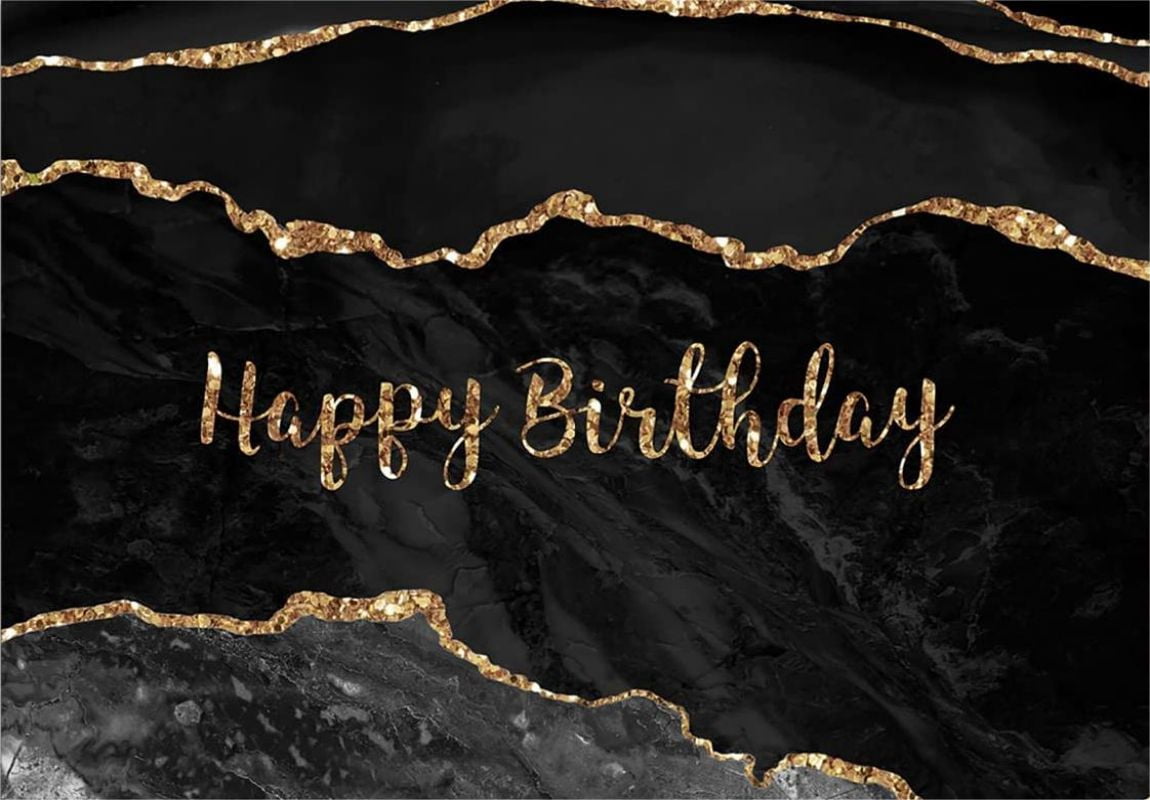 Black Gold Marble Backdrop Fluid Birthday Photography Background Men ...