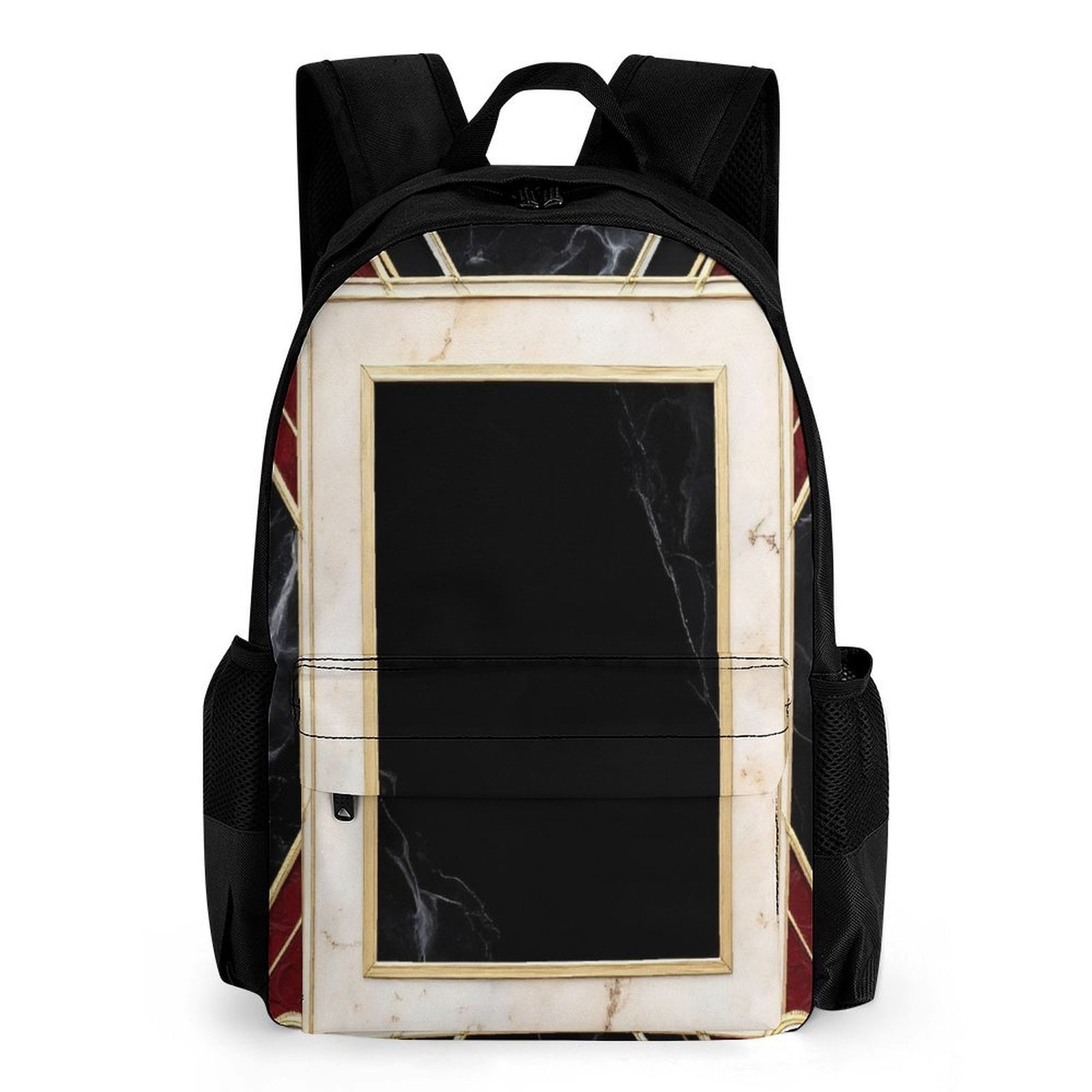 Black Gold Marble Backpack for Man Women 17inch Sport Bag Cool High ...