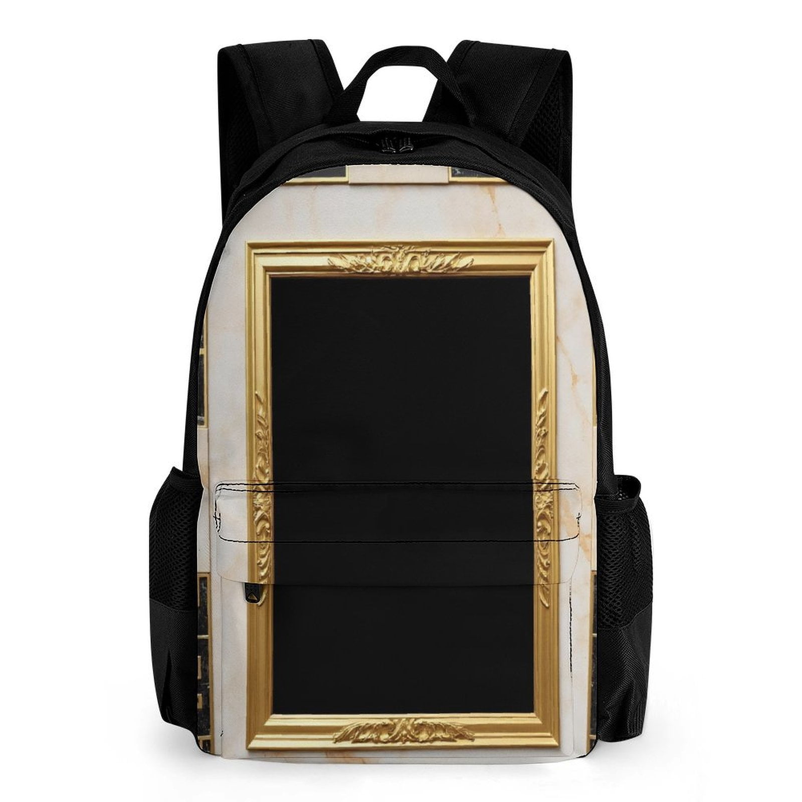 Black Gold Marble Backpack for Men Women Sport Elementary Rucksack ...