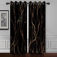 Black Gold Marble Blackout Curtains, Fluid Art Gold Texture Window ...