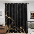 Black and Gold Marble Curtains Blackout, Abstract Marble Curtains, 63 ...