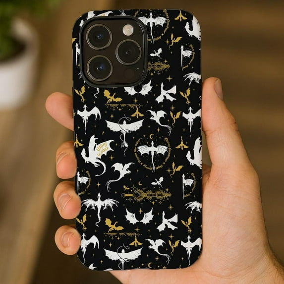 Black Gold Marble Dragon Bookish Phone Case 17 16 15 14 13 12 11 Pro ...