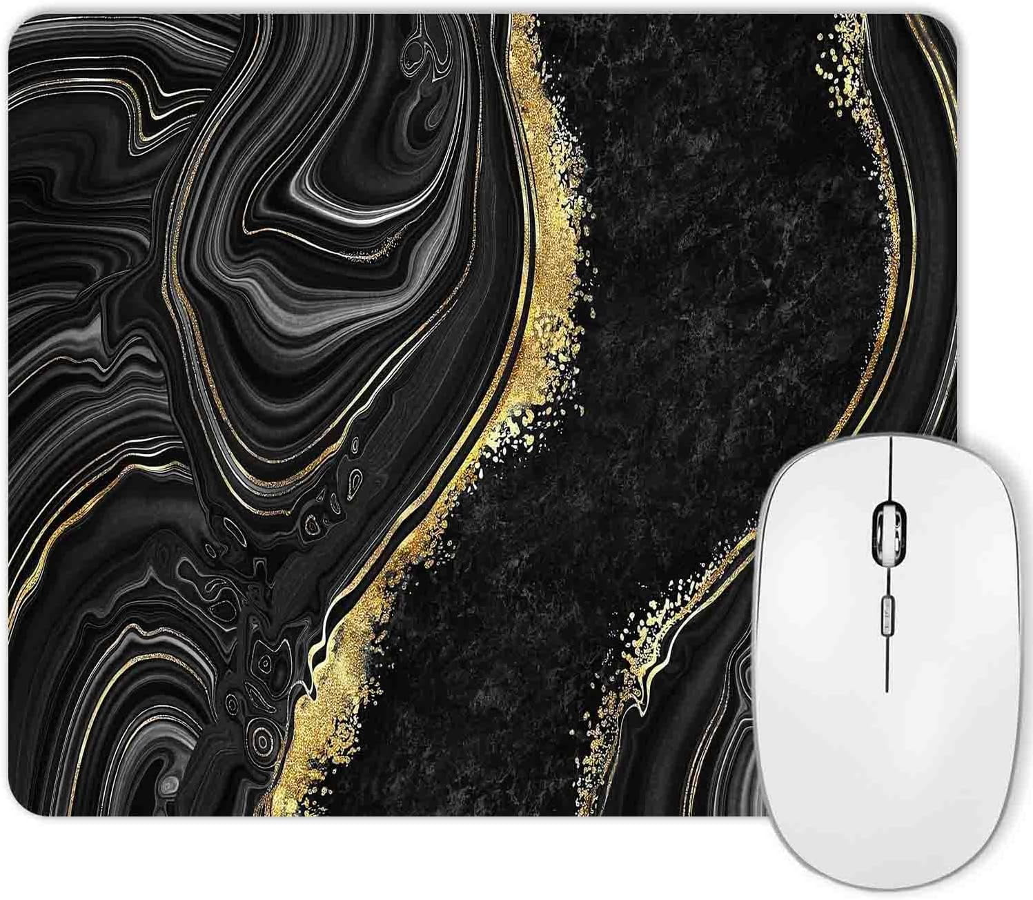 Black Gold Marble Gaming Mouse Pad 9.5x7.9 Inch Rectangle NonSlip ...