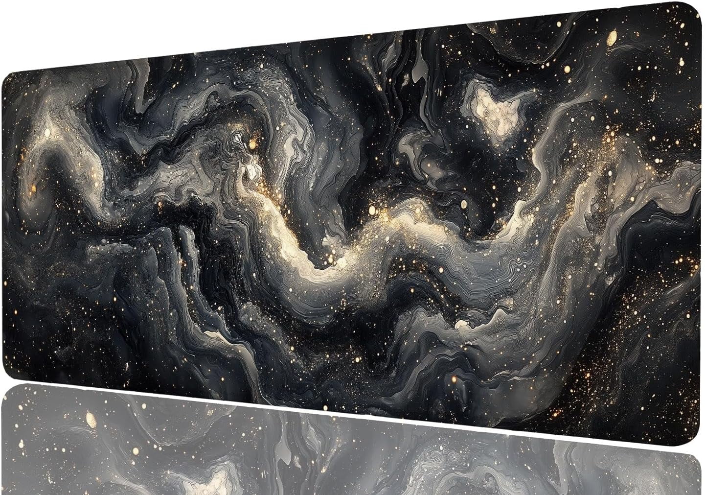 Black Gold Marble Gaming Mousepad, Nebulae Dark Cloud Star Mouse Pad ...