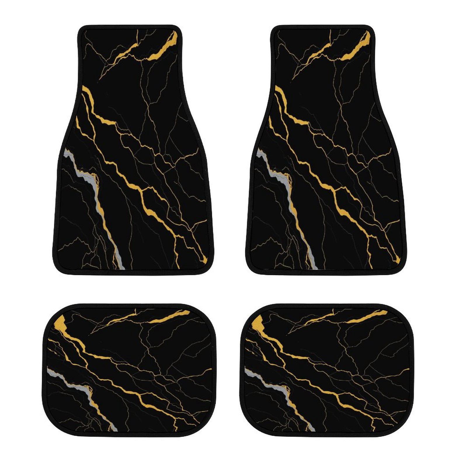 Black Gold Marble Geometry Car Floor Mats 4 Pieces Car Floor Mats Full ...