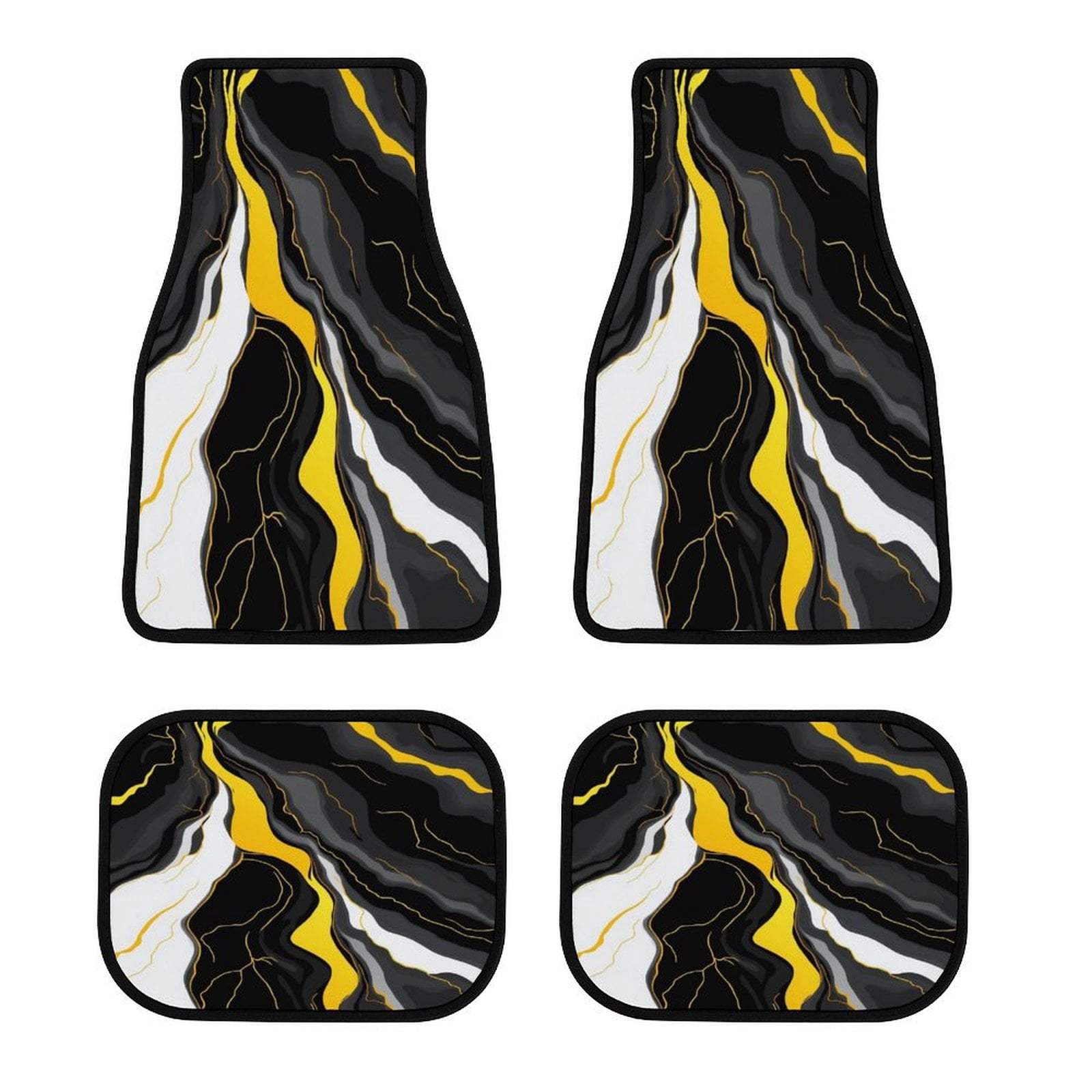 Black Gold Marble Geometry Car Floor Mats 4 Pieces Car Floor Mats Full ...