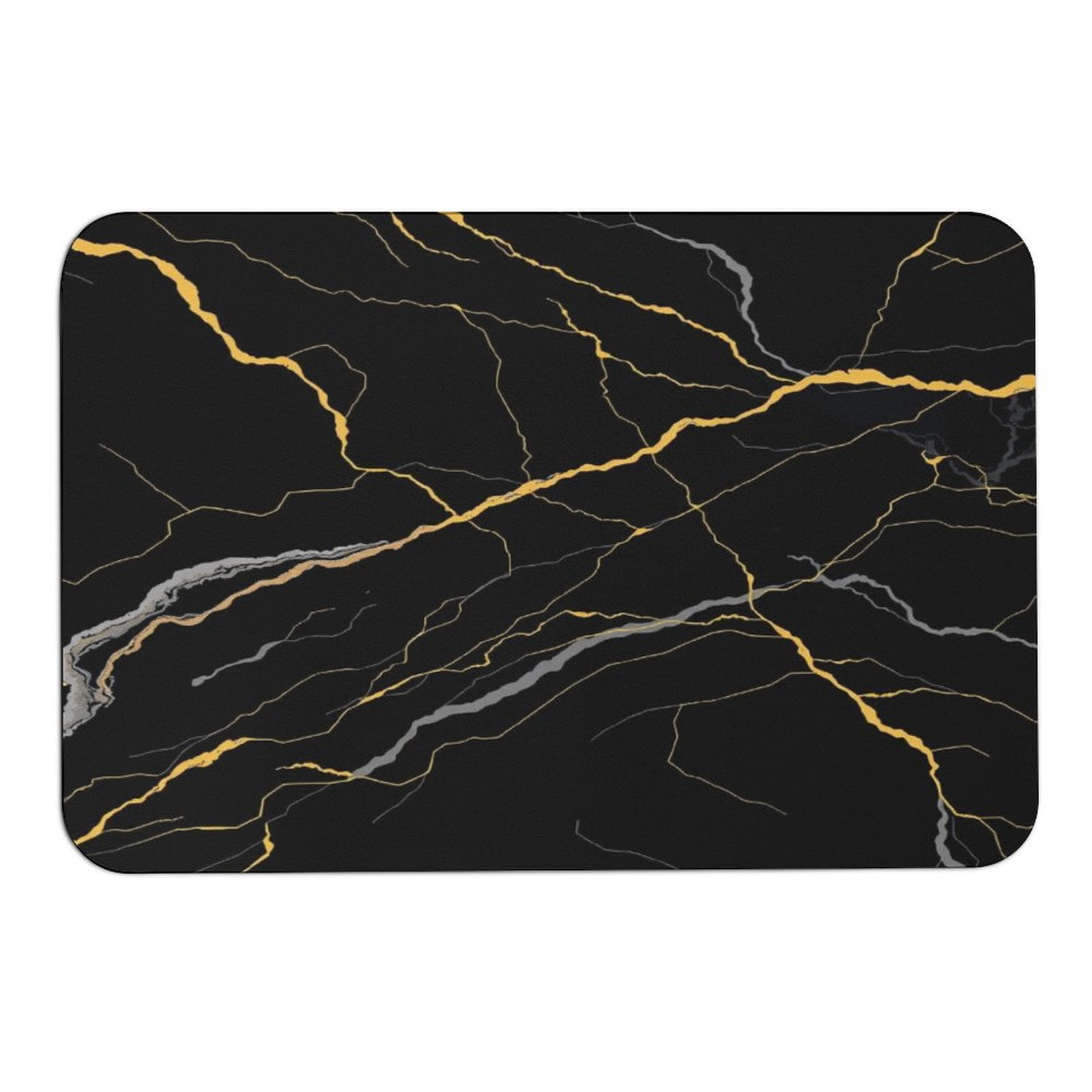 Black Gold Marble Geometry Floor Mat Kitchen Bedroom Decor Carpet Home ...