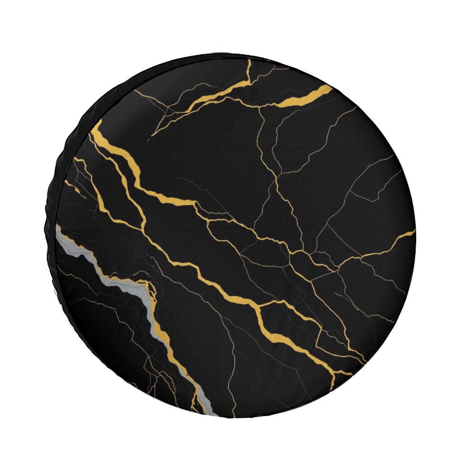 Black Gold Marble Geometry Spare Tire Cover Universal Waterproof Dust ...