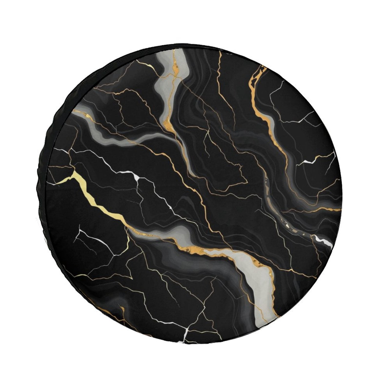 Black Gold Marble Geometry Spare Tire Cover Universal Waterproof Dust ...