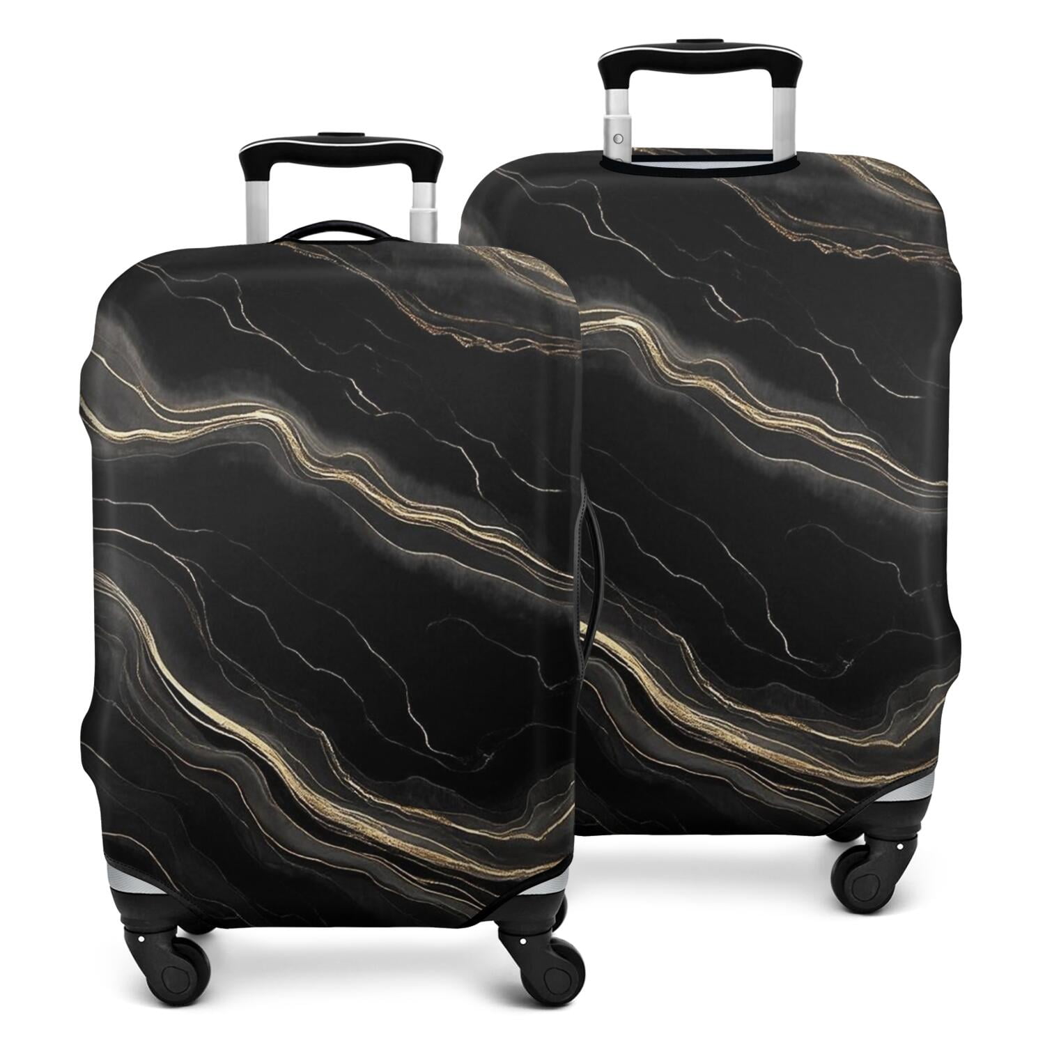 Black Gold Marble Pattern Luggage Cover Fashion Suitcase Cover Baggage ...