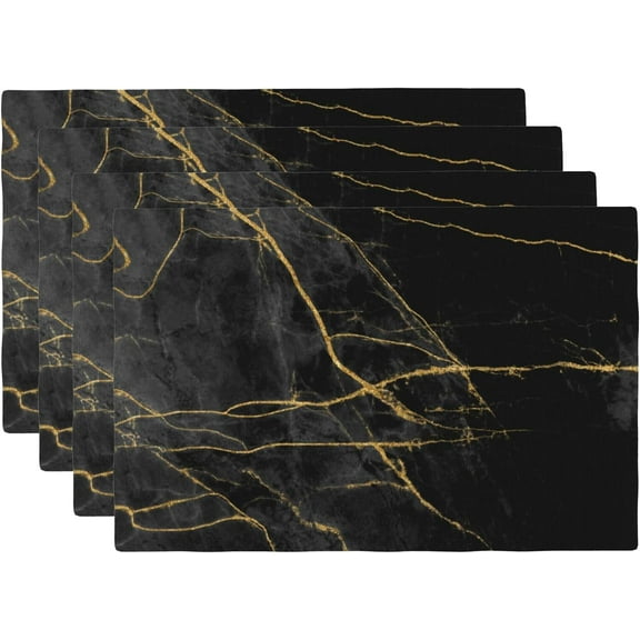 Black Blue Grey White Placemats Set of 4 Royal Gray Modern Art Abstract ...