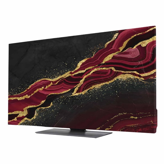 Black Gold Marble TV Dust Cover 24 Inch, Rose Red Luxury Modern ...
