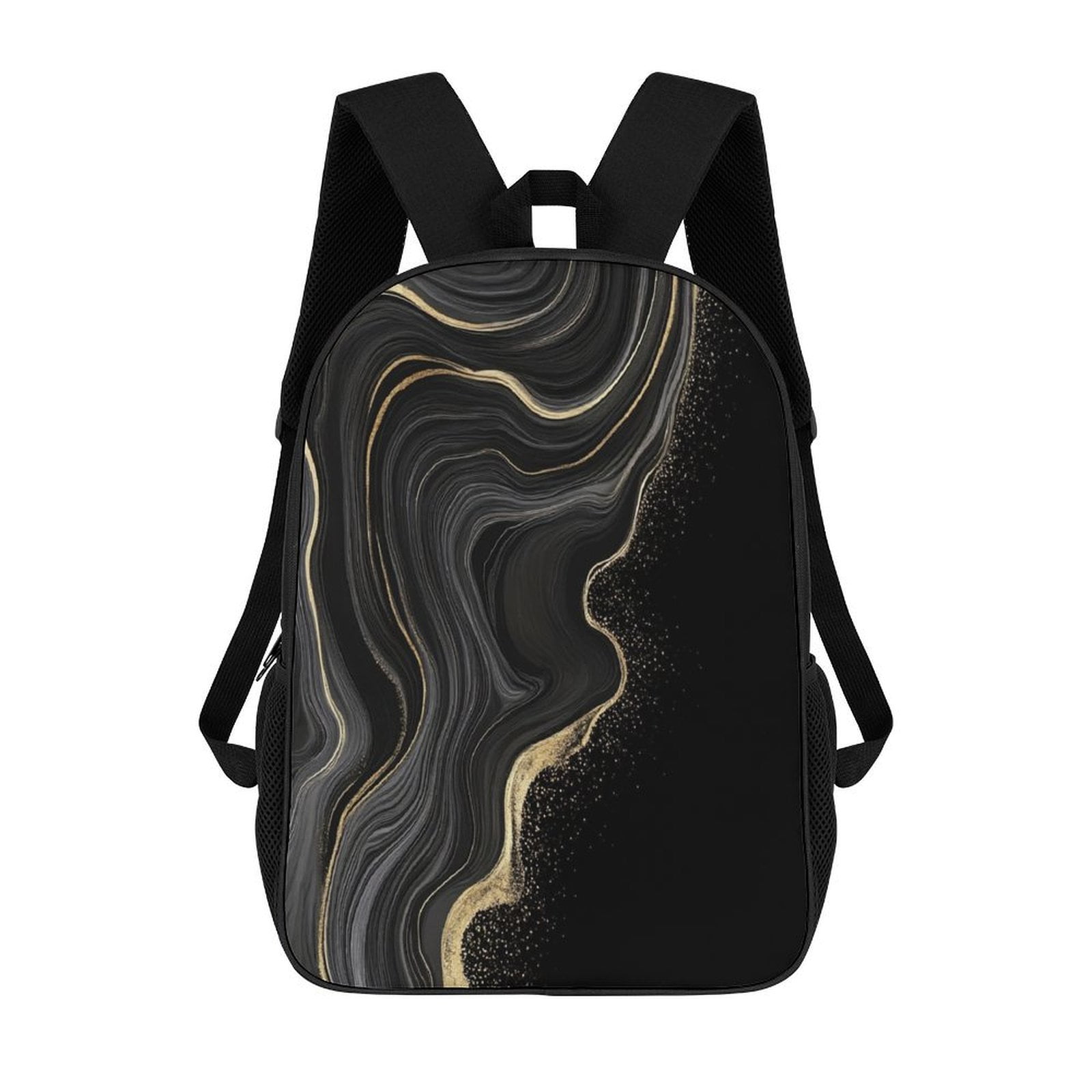 Black Gold Marble Texture Backpack for adolescent Business Daypack ...