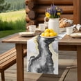 Black Gold Marble Texture Table Runner 72 Inch Long Abstract Modern ...