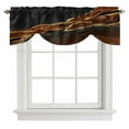 Black Gold Marble Tie Up Valances Curtain, Brown Luxury Modern Abstract ...