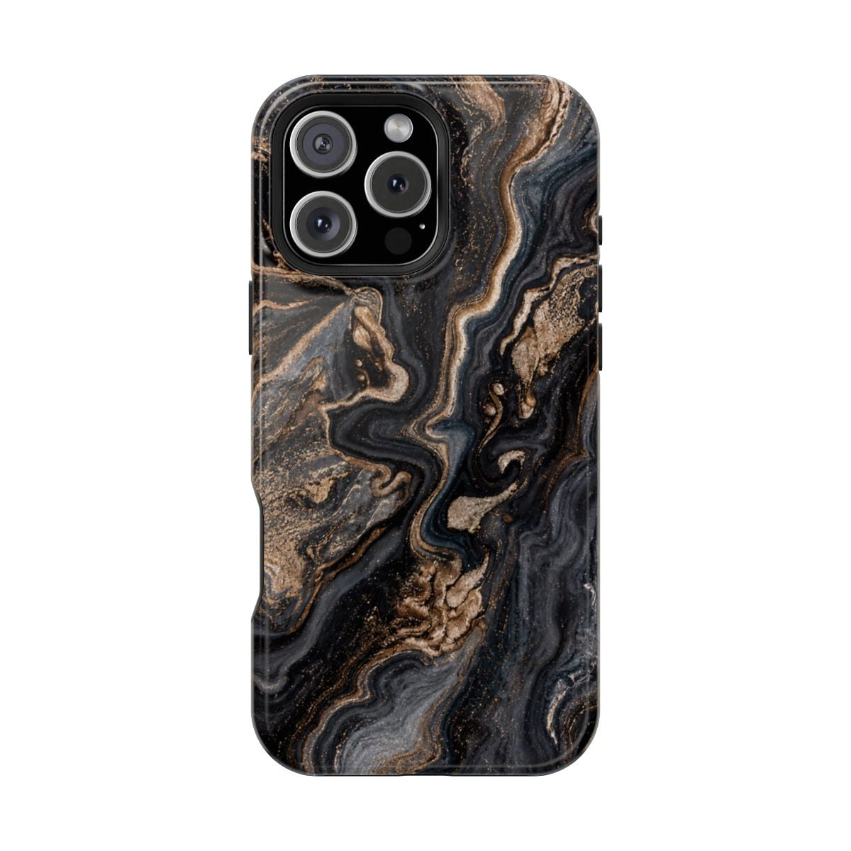 Black Gold Marble Tough Phone Case, Sleek Dual Layer Protective Cover ...